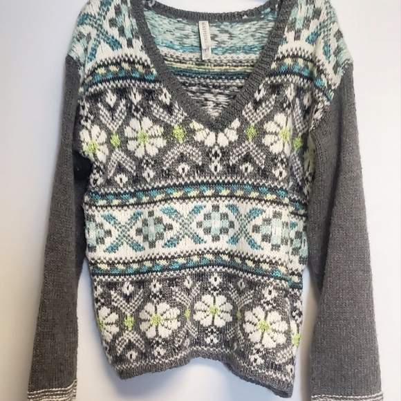 Aeropostale | Sweaters | Aeropostale Fair Isle Neon Floral Wool Blend ...